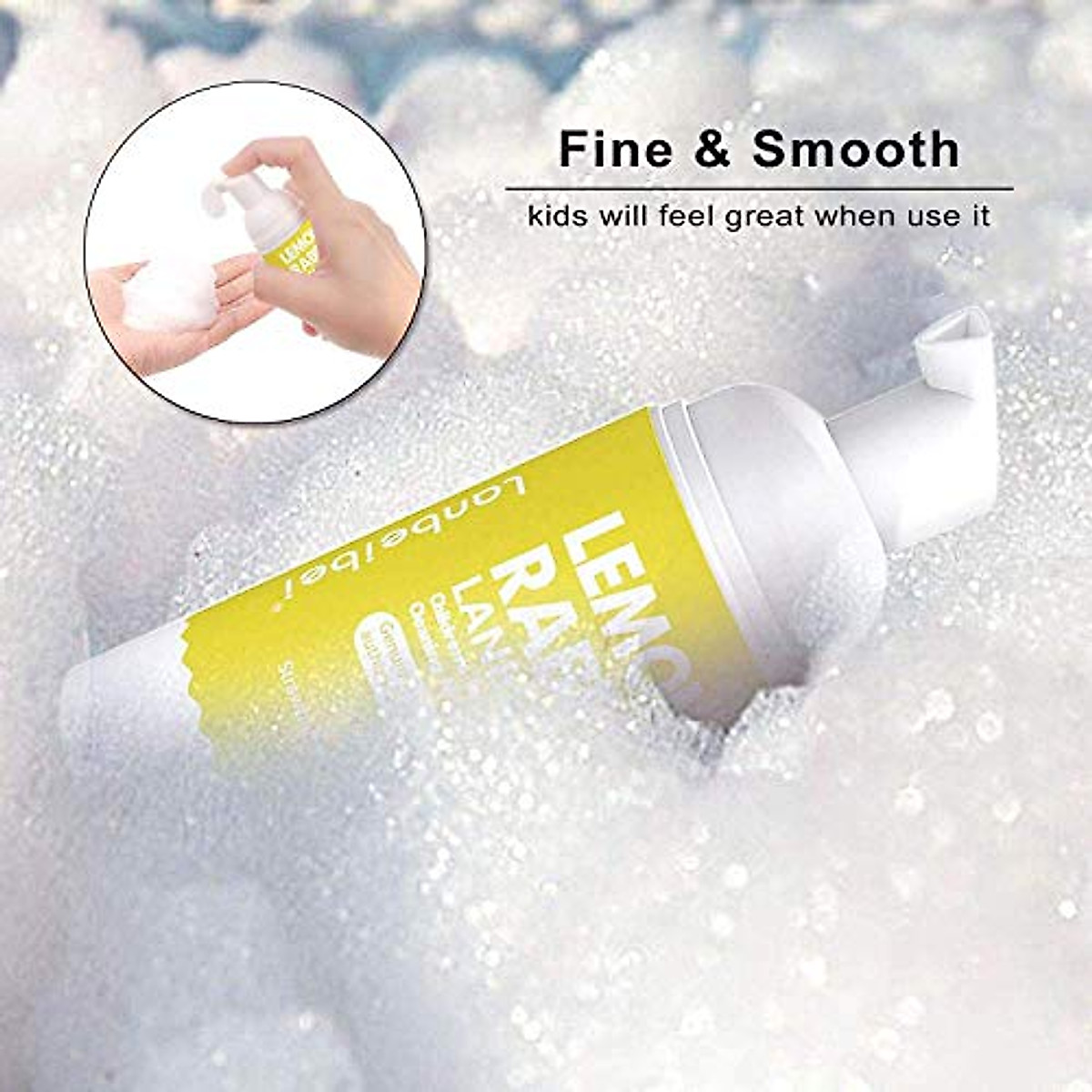 Lanbeibei Kids Foam Toothpaste, Fluoride Free Natural Formula Strawberry Flavor 60ml 1Pack