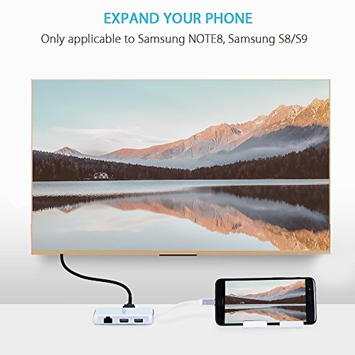 USB C Hub, USB C Multiport Adapter,6 in 1 Tempered Glass USB C to HDMI, VGA, USB C Charging, 2 USB 3.0 Ports,RJ45 Gigabit Ethernet, USB C Dock Dongle Compatible Apple MacBook Pro 13/15 (Thunderbolt 3)