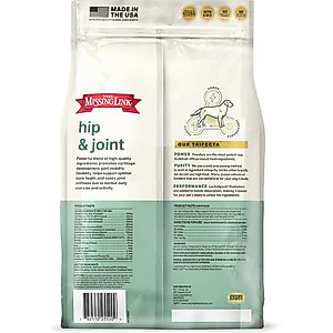 The Missing Link Hip & Joint Probiotics Superfood Supplement Powder for Dogs - Omegas 3&6, Fiber, Glucosamine, Chondroitin, MSM, HA - Cartilage & Bone Health, Joint Mobility & Flexibility - 5lb