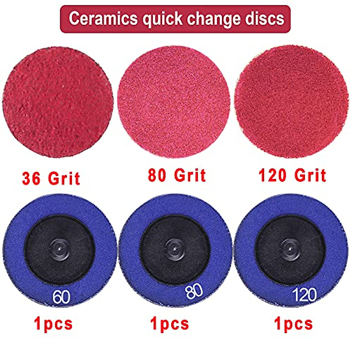 AUSTOR 126 Pcs Sanding Discs 2 Inch Quick Change Disc with 1/4 inch Tray Holder Surface Conditioning Disc for Surface Prep Strip Grind Polish Finish Burr Rust Paint Removal