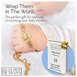 Ocean Drop Designs Newborn Sleep Sack (10-18 lbs) - Christian Baby Gifts - 100% Cotton