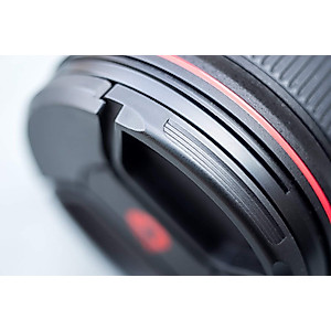55mm Snap-On Center-Pinch Lens Cap, Extra Strong Springs, Camera Lens Cover, Made from 100% Recycled Plastic - Compatible with Nikon, Canon, Sony & Other DSLR Cameras