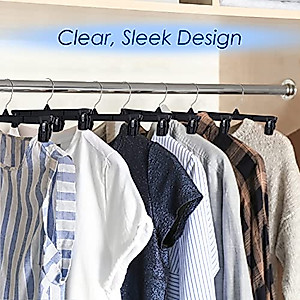 Hanger Central Heavy Duty Pant Hangers with Pinch Clips - 60 Pack, 360-Degree Rotating Chrome Swivel Hook, Space Saving, Durable, 10 Inches Long, Black
