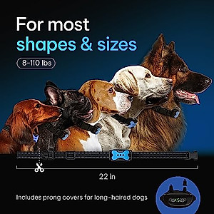 DogRook Dog Bark Collar - Rechargeable Smart Anti Barking Collar for Dogs - Waterproof No Shock Bark Collar for Small/Medium/Large Dogs - Anti Bark Collar for Dogs with 5 Sensitivity Levels