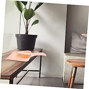 MOLUCKFU 1 Set Mini Dustpan Brush Straw Broom Table Brooms Dustpan Broom and Dustpan Desktop Brooms and Desktop Dust Pan Mini Dust Pan Garbage Desk Cleaning Dustpan Small Dustpan Pp Pink