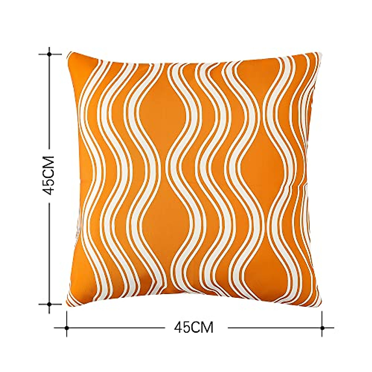 Outdoor Waterproof Throw Pillow Covers, Outdoor Patio Pillows Waterproof, Geometric Pillowcases, Waterproof Cushion Cover, Outdoor Pillow for Patio Furniture Outdoor Sun Umbrella Garden Sofa (Orange)