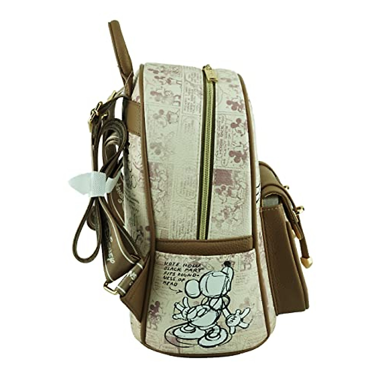 Wondapop Disney Mickey Mouse 11" Vegan Leather Fashion Mini Backpack