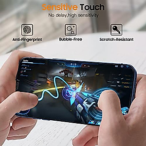 UniqueMe [3+2 Pack] for iPhone 12 Mini Screen Protector, (Military-Grade Shockproof) with 3 Tempered Glass Screen and 2 Camera Lens Protector and Installation Frame Clear Screen Cover