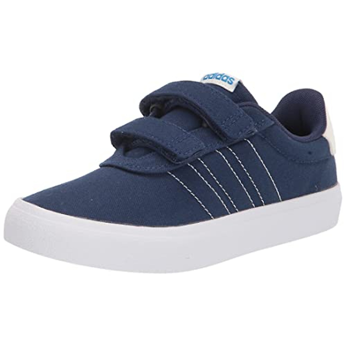 adidas Vulc Raid3r Skate Shoe, Dark Blue/Cloud White/Blue Rush, 3 US Unisex Little Kid