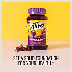 Nature’s Way Alive! Premium Women’s Gummy Multivitamins, Essential Vitamins & Minerals, Supports Whole Body Wellness,* Vegetarian, Mixed Berry Flavored, 75 Gummies