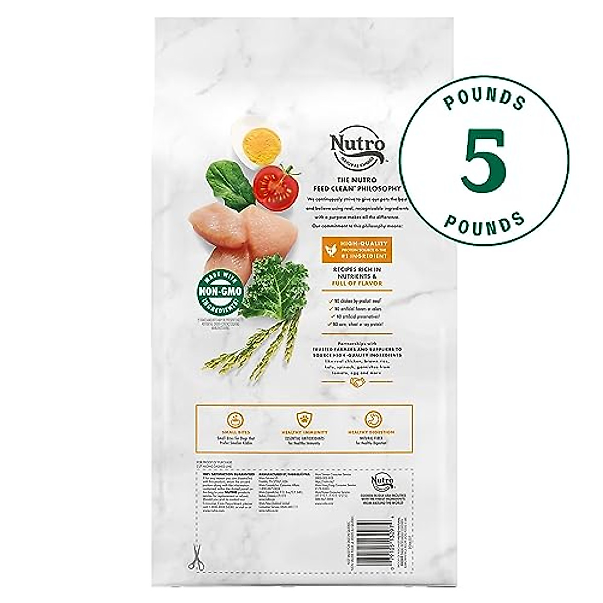 Nutro Natural Choice Adult Small Bites Dry Dog Food, Chicken & Brown Rice Recipe Dog Kibble, 5 lb. Bag