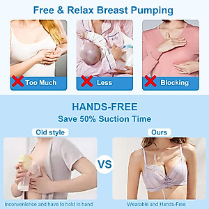 Huayuet Wearable Breast Pump Hands Free Double Portable Breast Pumps 3 Mode 16 Levels Suction Breastfeeding Milk Collector Electric Breastpump|BPA Free| Gift for Women