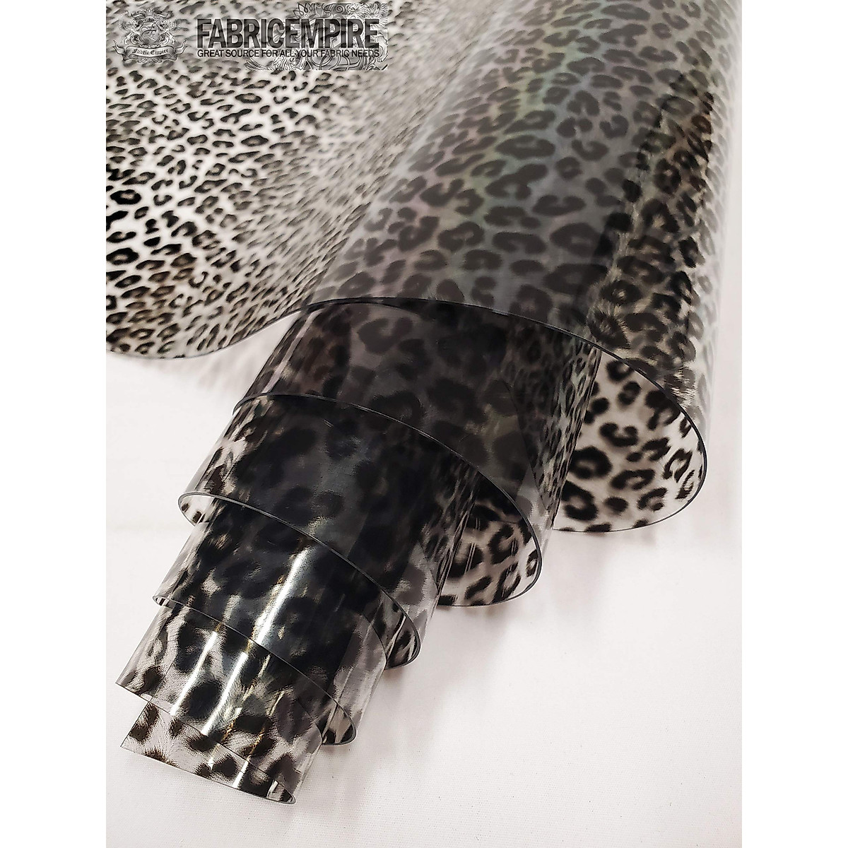Transparent Leopard Animal Print Plastic Vinyl Upholstery Fabric / 30 Gauge / 54" Wide/Sold by The Yard (Clear)