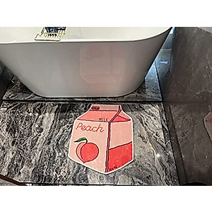 Cute Peach Rug for Bathroom,Pink Bath Rugs,Fruit Bathroom Rug,Cartoon Pink Bathroom Decor,Peach Milk Soft Bath Rugs for Carpet Doormat for Living Room,Non Slip Backing Mat,29.5"x23.6"