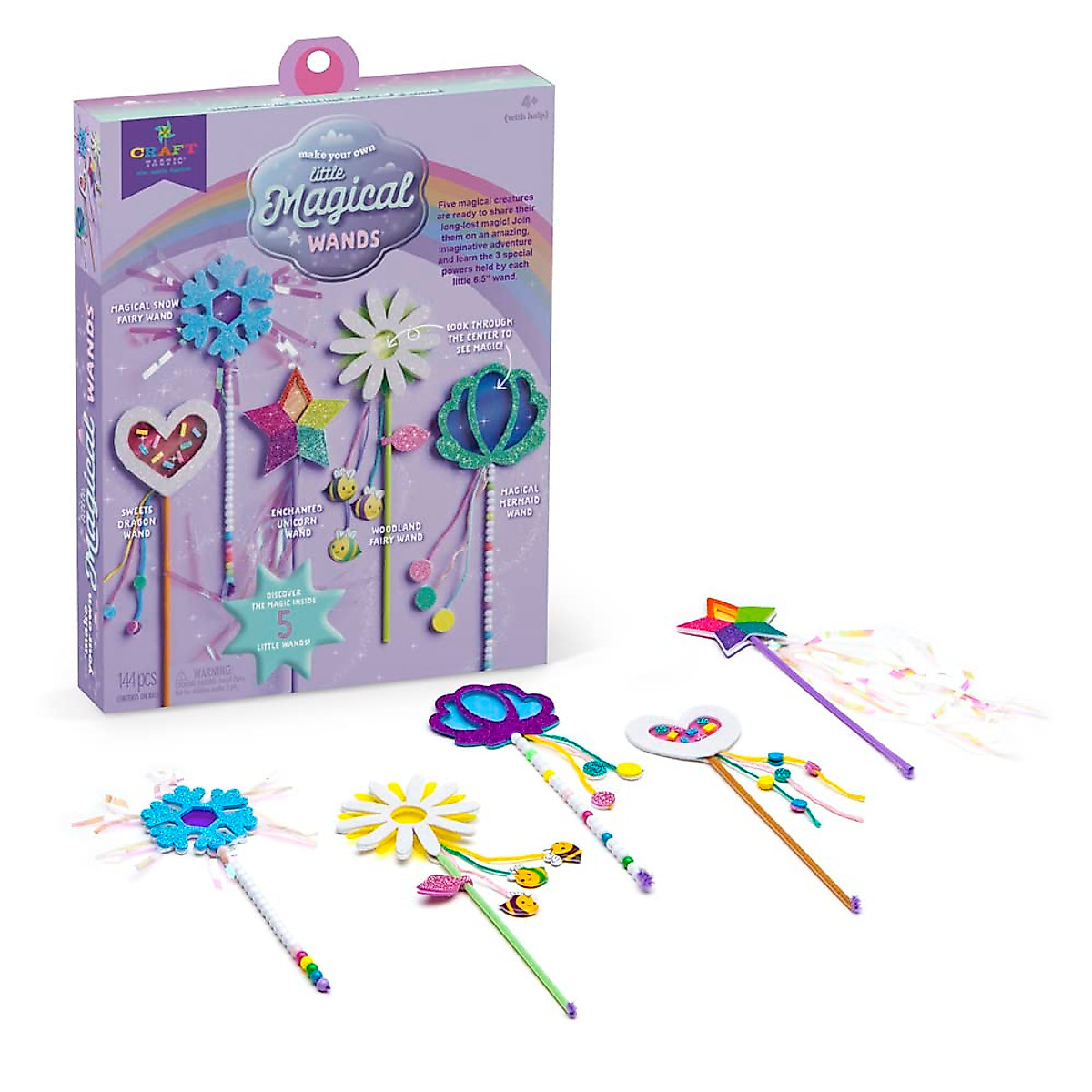 Craft-tastic — Make Your Own Little Magical Wands — Everything Included for 5 Fun DIY Magic Wands Art & Crafts Projects — Ages 4+