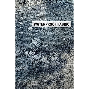 Waterproof Outdoor Throw Pillow Cover Blue and Gray Lumbar Pillowcases Set of 2 Modern Art Abstract Painting Decorative Patio Furniture Pillows for Couch Garden 18 x 18 Inches