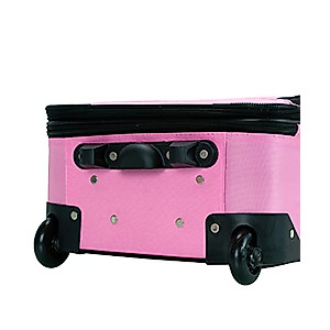 Rockland Journey Softside Upright Luggage Set, Expandable, Pink, 4-Piece (14/19/24/28)