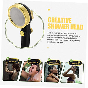 Veemoon Shower Head Plastic Showering Spray Head Water Removable Showerhead Spa Accessories Shower Spray Head Massage Accessories Pressurized Shower Sprayer Shower Abs Handheld