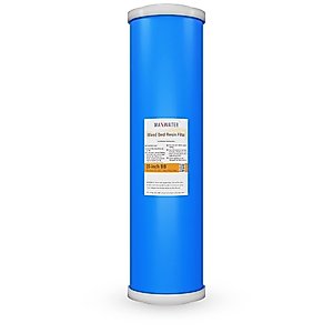 Max Water 20" BB Whole House Refillable Mixed Bed De-Ionization Water Filter Size 20" x 4.5" Compatible with 20" BB Whole House Water Filtration Systems for High TDS in Water (1x car/window)