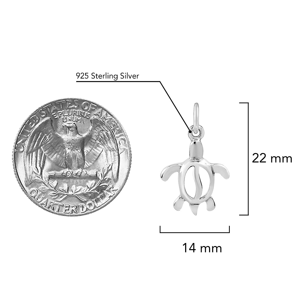 AeraVida Adorable Tiny Sea Turtle .925 Sterling Silver Pendant/Charm |925 Silver Turtle Pendant| Unisex Pendants | Sea Turtle Pendant | Tiny Pendants for Women