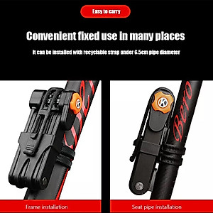 Bicycle Lock, Bicycle Folding Lock, Bicycle Combination Lock, high Security, can Include Stand, Made of Hardened Steel, Length 85 cm, Suitable for Most Bicycles and e-Scooter Locks