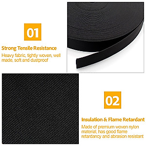 Nylon Protective Hose Sleeve Sheath Cable Cover Welding Tig Torch Hydraulic Hose, 1" ID, 25 Feet Length, Black