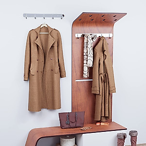 LEMONIDEA Stainless Steel Hooks Rack Wall Mounted Key Holder Coat Hook Towels Clothes Hangers Rail for Kitchen, Bathroom, Laundry Room - Set of 2