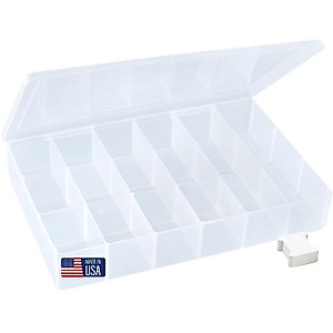 BULK PARADISE Embroidery Floss Organizer Box with 50 Cardboard Bobbins - 17 Compartments Clear embroidery thread organizer box, Snap-Tight Clear Sewing Organizer - Jewelry Bead Holder (Made in USA)