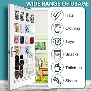 Shappy Pack Over The Door Shoe Organizer 24 Clear Pockets Shoe Rack over Door Hanging Shoe Rack Organizer Holder Large Door Shoe Rack Hanging for Closet with 18 Metal Hooks for Men Women Kids, White