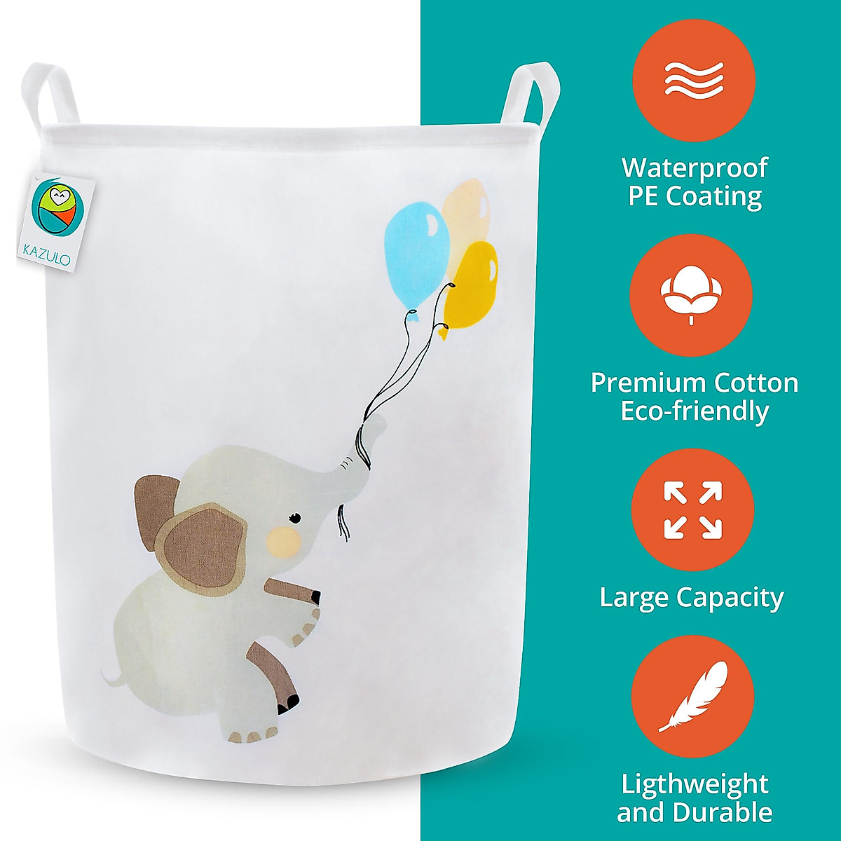 KAZULO 2 Pack Set Pink and Blue, Bunny Easter Baskets For Kids, Egg Hunt Bag For Boys and Girls, Baby laundry Hamper, Kids Easter Basket (Easter Bunny Bundle)