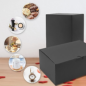 opaprain 10 Pack of 9x6x4 inch Black Gift Box with Lid, Recyclable Paper Suitable for Wedding, Festivals, Gifts, Graduation, Birthday