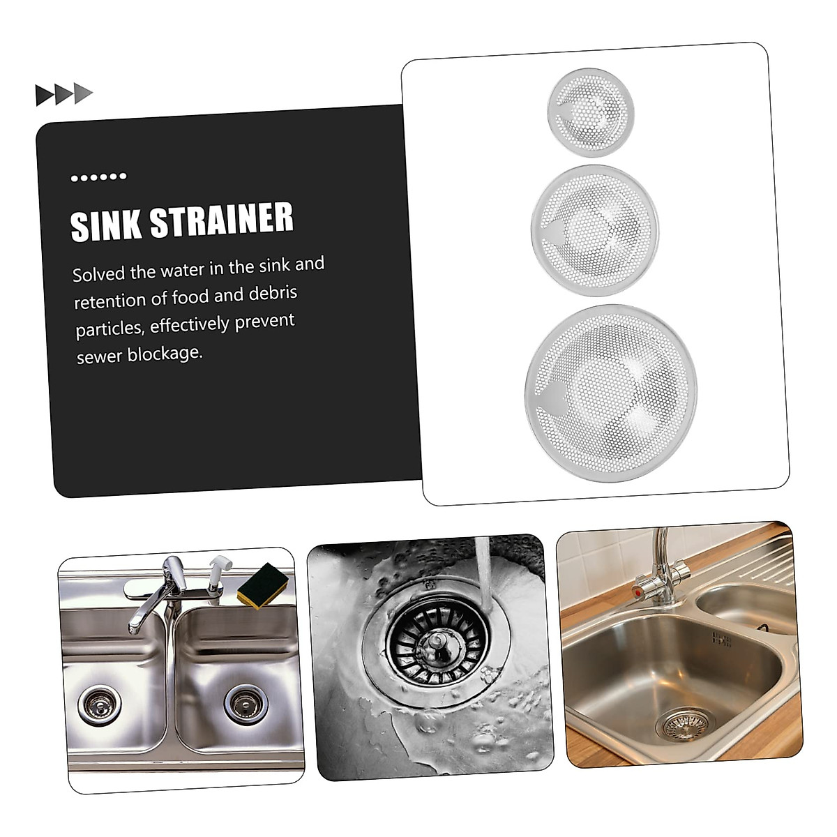 Veemoon 3pcs Drain Filter Kitchen Sink Parts Bathroom Drain Cover Kitchen Sink Garbage Strainer Tub Accessories for Bathtub Mesh Strainer Outlet Screws Heart Stainless Steel Slag Separator