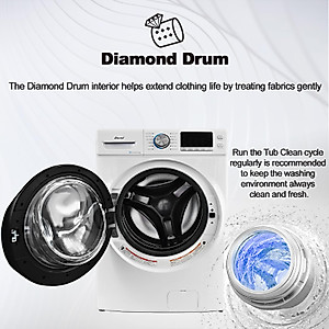 Smad 27 in. 4.5 Cu. Ft. Front Load Washing Machine with Quiet Inverter Motor, Steam and Water Plus Functions, Quick Wash, 12 Washing Cycles, 120V, White