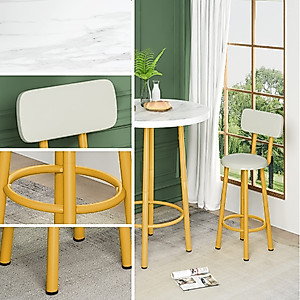 AWQM Round Table Sets, White & Gold