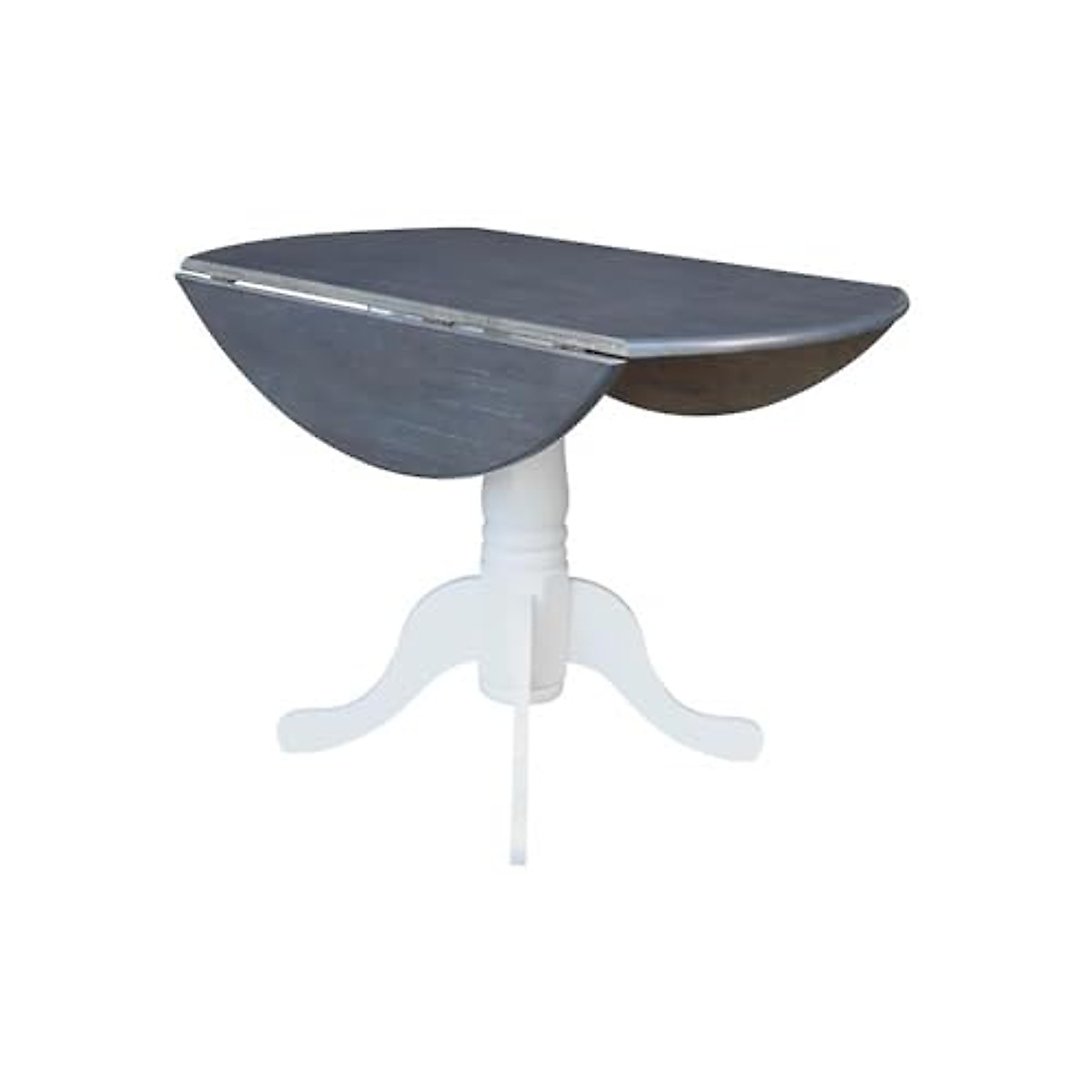 IC International Concepts 42" Dual Drop Leaf Dining 2 Table and chairs, Onesize, White/Heather Gray