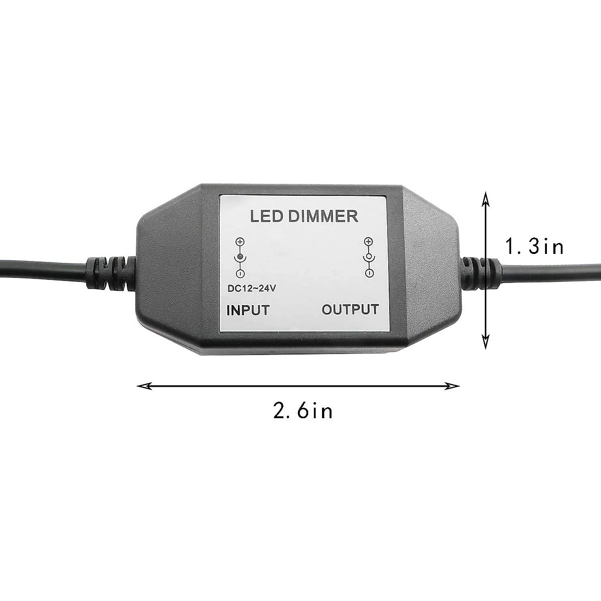 Maxmoral 1pc DC 12V 24V LED Strip Dimmer Switch with DC Female Male Adapter Single Color Mini LED Lamp Lighting Accessories Brightness Adjustable Controller Manual Knob Dimmer Switch Black