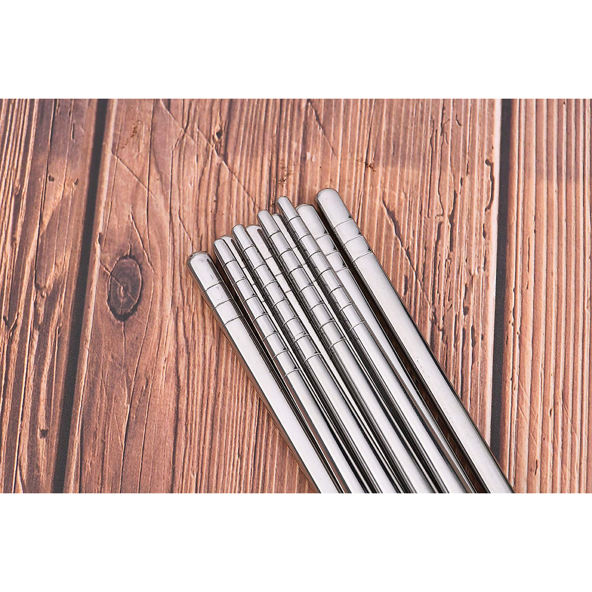 5 Pairs Silver Stainless Steel Chopsticks Reusable Lightweight Metal Chopsticks Dishwasher Safe