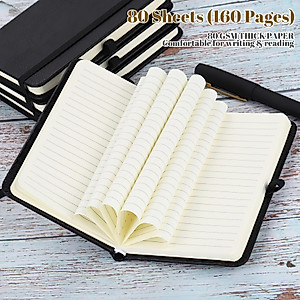 KOGGON 50 Pack Pocket Notebook Journals with Pens, 160 Pages, 3.5x5.5 Inches, A6 Mini Notebooks Small Journals College Ruled Hardcover Notebook PU Leather Notepad with Pen Holder for Office School