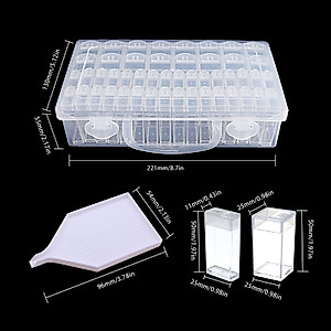 CDIYTOOL Seed Storage Box, Transparent Clear Seed Beads Container Plastic Seed Storage Organizer Reusable Storage Container for Flower Vegetable Seed Small Containers with Lid (48 Slot Square Small)