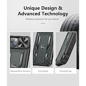 SOiOS for iPhone 13 iPhone14 Case with Stand: iPhone 13 iPhone14 Cover with Kickstand | Shockproof Military Grade Protective Cell Phone Case | TPU Durable Rugged Bumper Textured Matte Hybrid Design