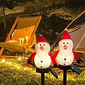 lack Solar LED Lawn Light ,Christmas Snowman Decorative Light Waterproof Outdoor LED Solar Powered Light for Home Garden Yard Patio
