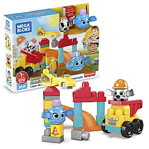 Mega Bloks Peek A Blocks Construction Site, Building Toys for Toddlers (30 Pieces)