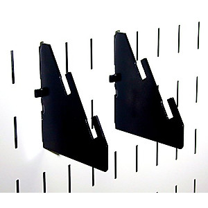 Wall Control Pegboard Slotted Metal Pegboard Bracket Pair Accessory Pack for Wall Control Pegboard and Slotted Tool Board – Black