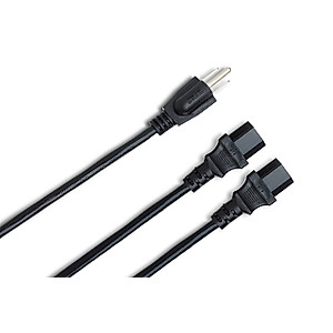 Hosa YIE-406 Dual IEC C13 to NEMA 5-15P Power Y Cable, 1.5 Feet