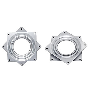 4 Pack 3 Inch Lazy Susan Hardware, Square Metal Turntable Bearings, 120lbs Capacity Steel Rotating Bearing Swivel Plate for Serving Trays, Craft Project, Kitchen Cabinet