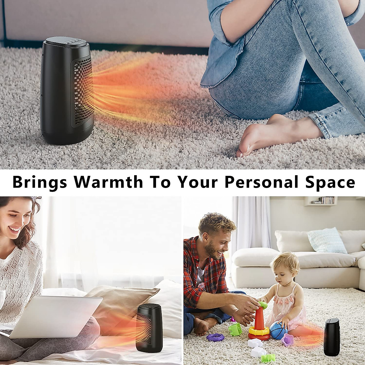 Zuvas Space Heater for Indoor Use 750W/1500W Small Electric Heaters Personal Room Heater for Office Bedroom, with Tip Over and Overheat Protection