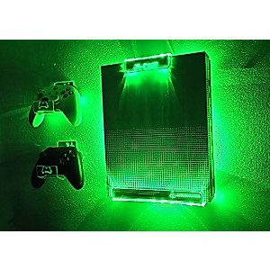 WALL MOUNT FOR XBOX ONE WITH MULTICOLOR LED LIGHTING KIT + 2 CONTROL MOUNT (one S or X)