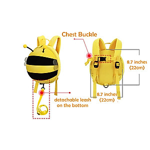 Baby Backpack with Leash for Toddler,Small Bee Backpack for kids,Anti Lost Bag