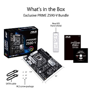 ASUS Prime Z590-V LGA 1200 (Intel® 11th/10th Gen) ATX motherboard (PCIe 4.0, 8+1 Power Stages, 3X M.2, 1Gb LAN,SPI-TPM header, Thunderbolt™ 4 support, Aura Sync RGB)