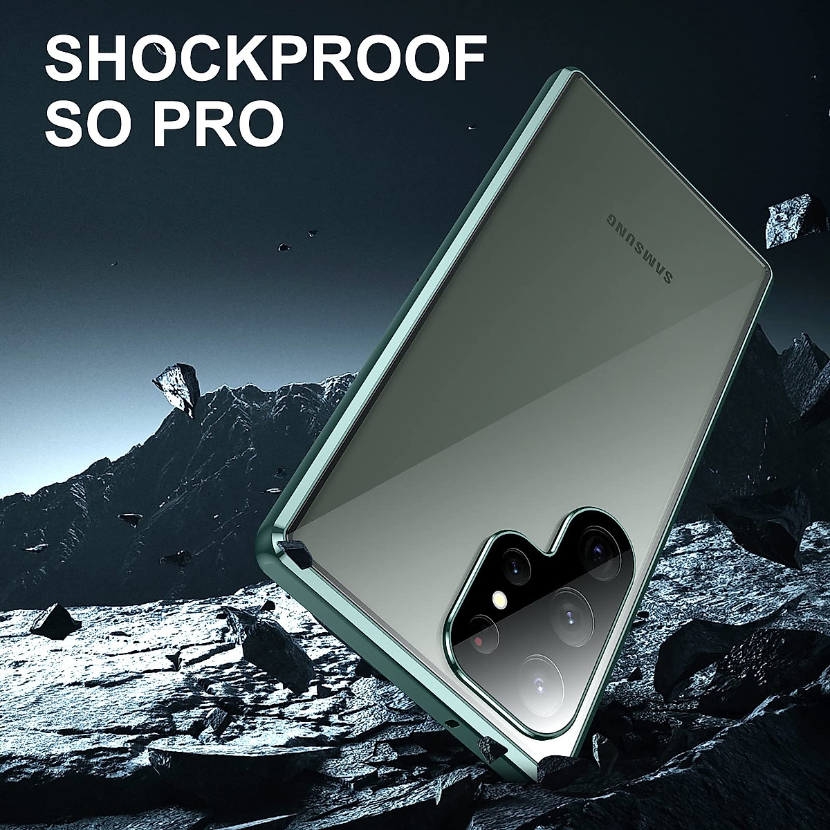 Jonwelsy Anti Peeping Case for Samsung Galaxy S23 Ultra, 360 Degree Front and Back Privacy Tempered Glass Cover, Anti SPY Screen, Anti Peep Magnetic Adsorption Metal Bumper for S23 Ultra (Silver)